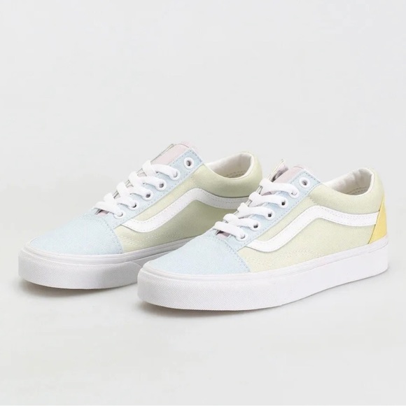 Vans | Shoes | Vans Old Skool Womens Pastel Color Block Bluegreenyellow ...